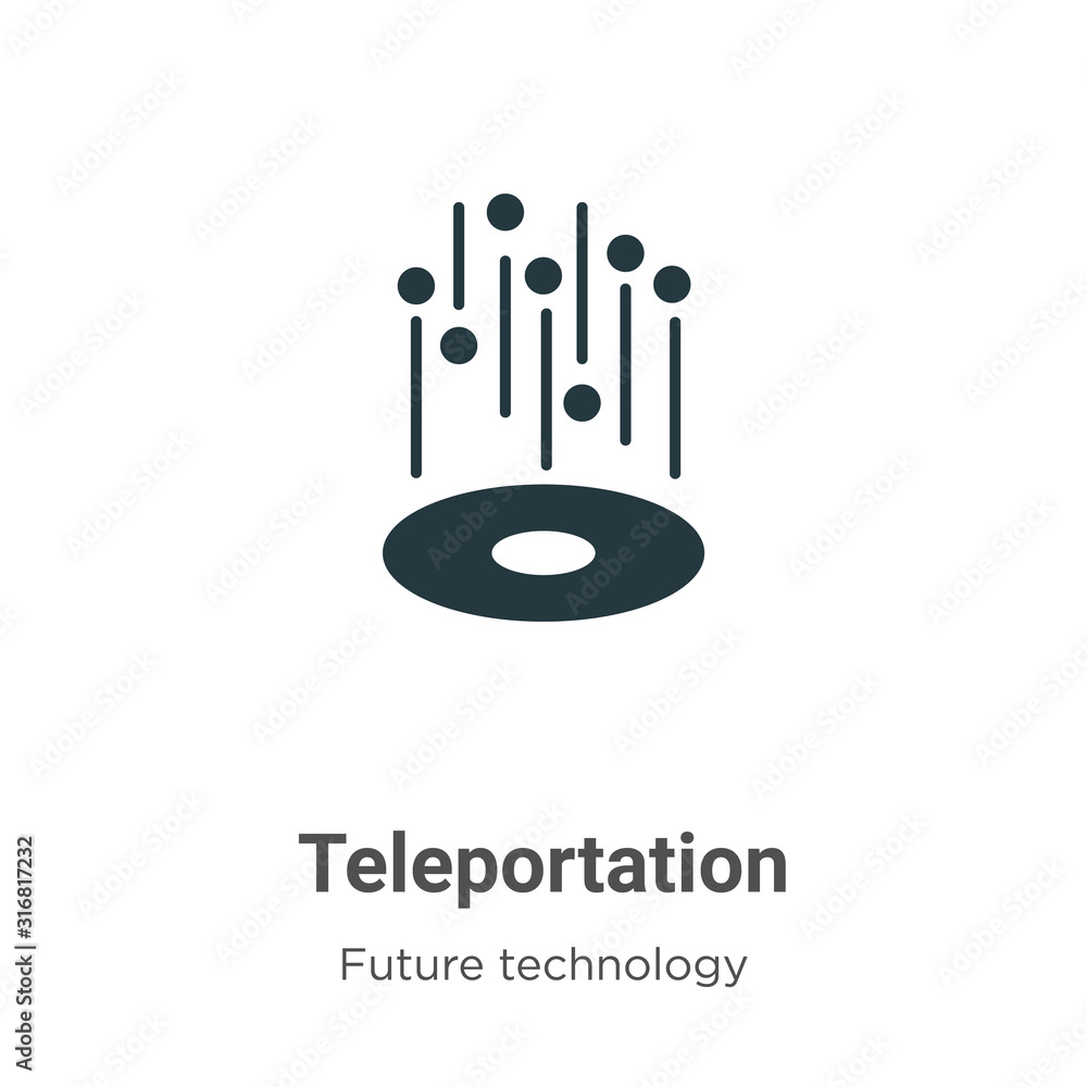 Teleportation glyph icon vector on white background. Flat vector ...