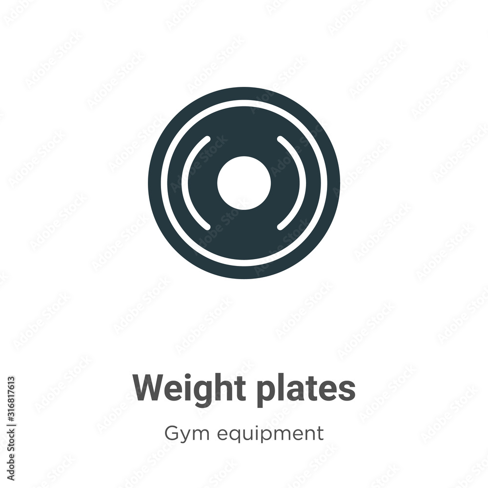 Weight plates glyph icon vector on white background. Flat vector weight ...