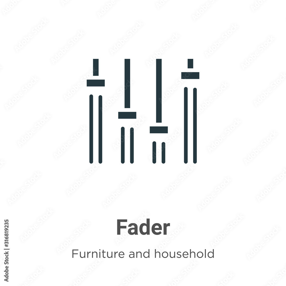 Fader glyph icon vector on white background. Flat vector fader icon ...