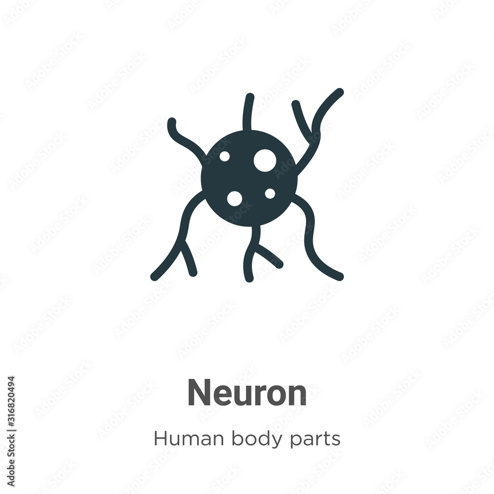 Neuron glyph icon vector on white background. Flat vector neuron icon ...
