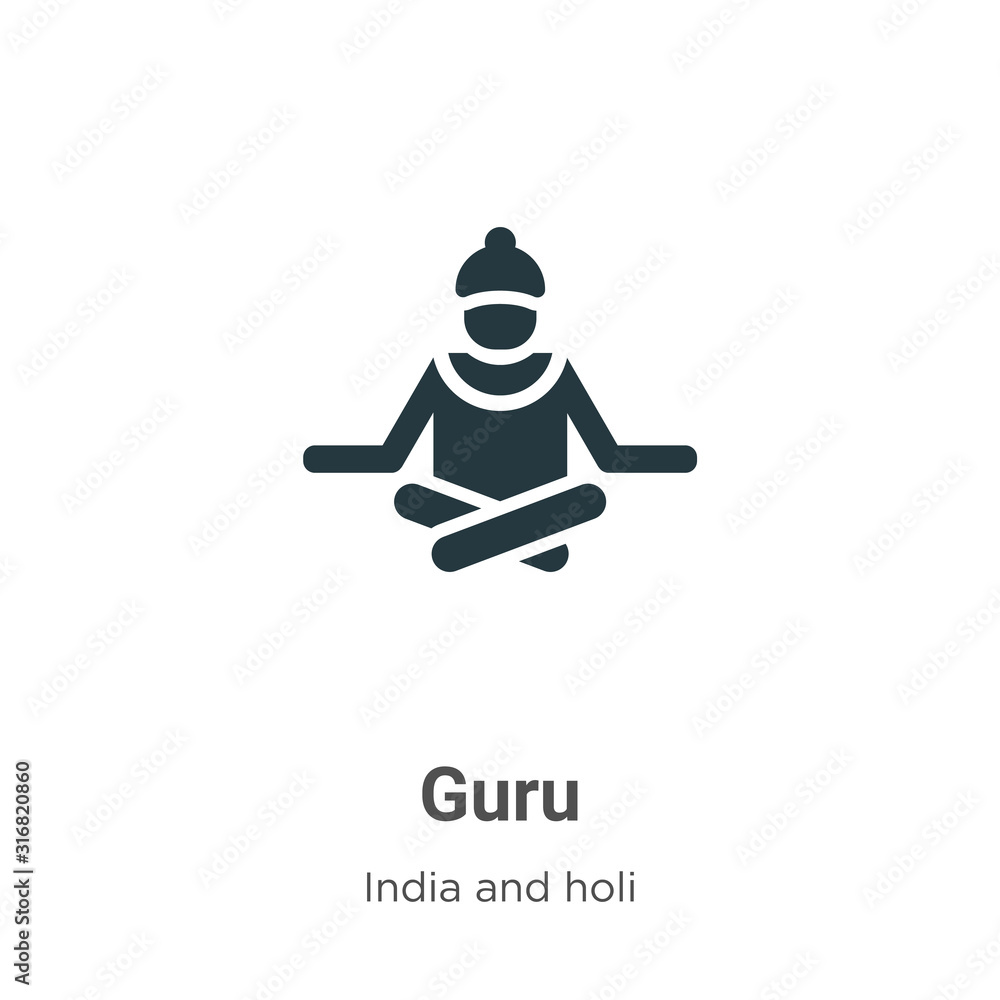 Vecteur Stock Guru glyph icon vector on white background. Flat vector ...