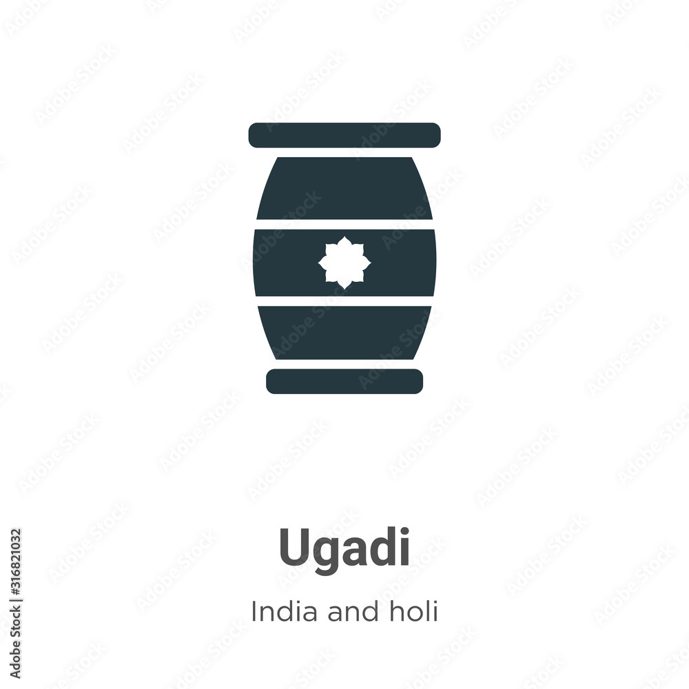 Ugadi glyph icon vector on white background. Flat vector ugadi icon ...
