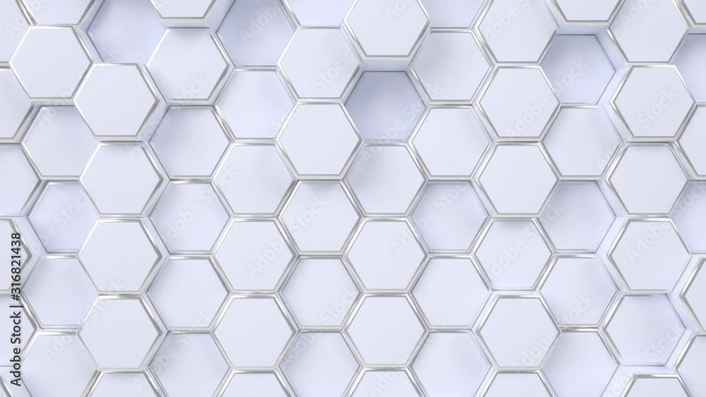 Hexagonal moving looping background. Animated hexagons, honeycomb ...