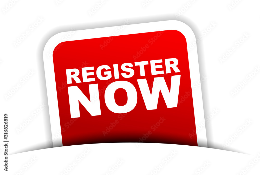 red vector banner register now Stock Vector | Adobe Stock