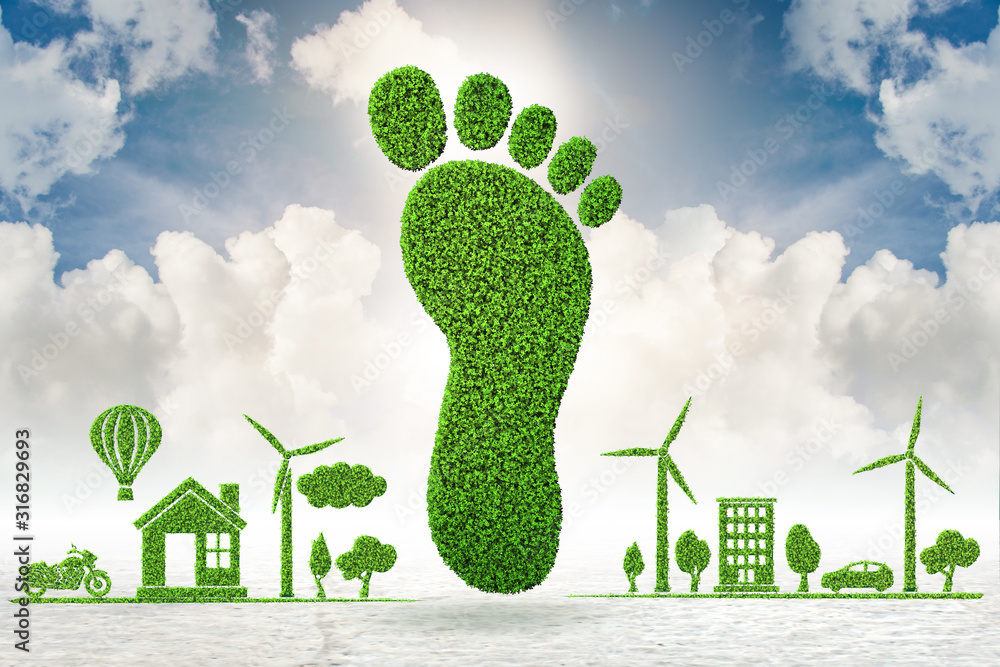 Carbon footprint concept - 3d rendering Stock Illustration | Adobe Stock