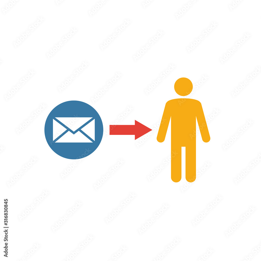 Direct Message icon. Flat creative element from advertising icons ...