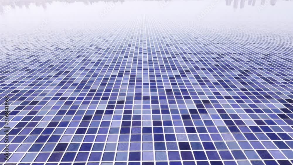Blue pool floor texture, blue tiles with water, in 3d animation, used ...