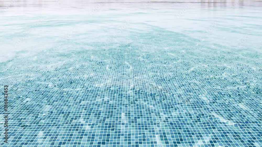 Blue pool floor texture, blue tiles with water, in 3d animation, used ...