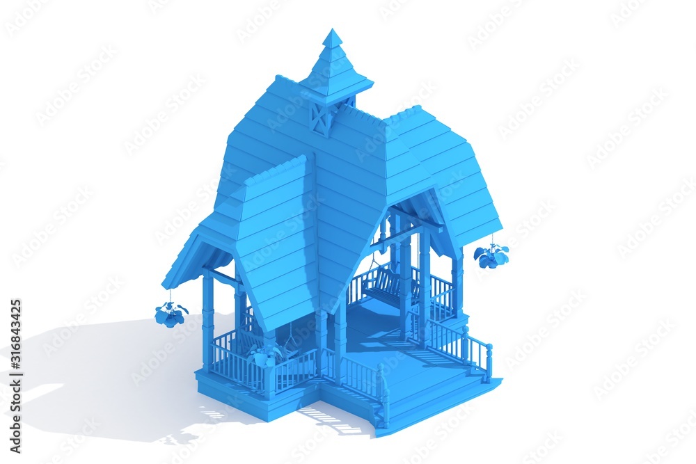 Blueprint 3d model archtecture rendered on white background Stock ...