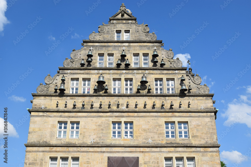 Fassade der Weserrenaissance in Hamlen Stock Photo | Adobe Stock