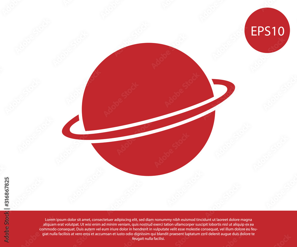 Red Planet Saturn Without Its Rings