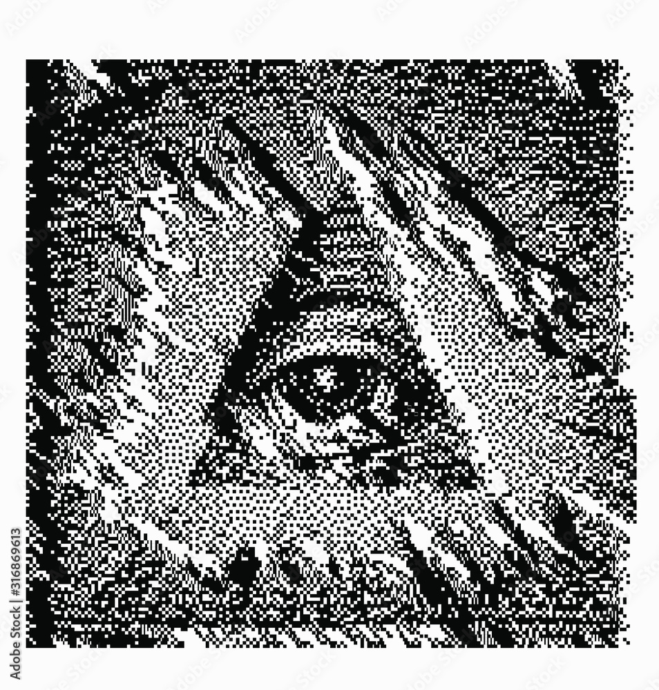 All seeing eye symbol made in pixel art technique. The Eye of ...