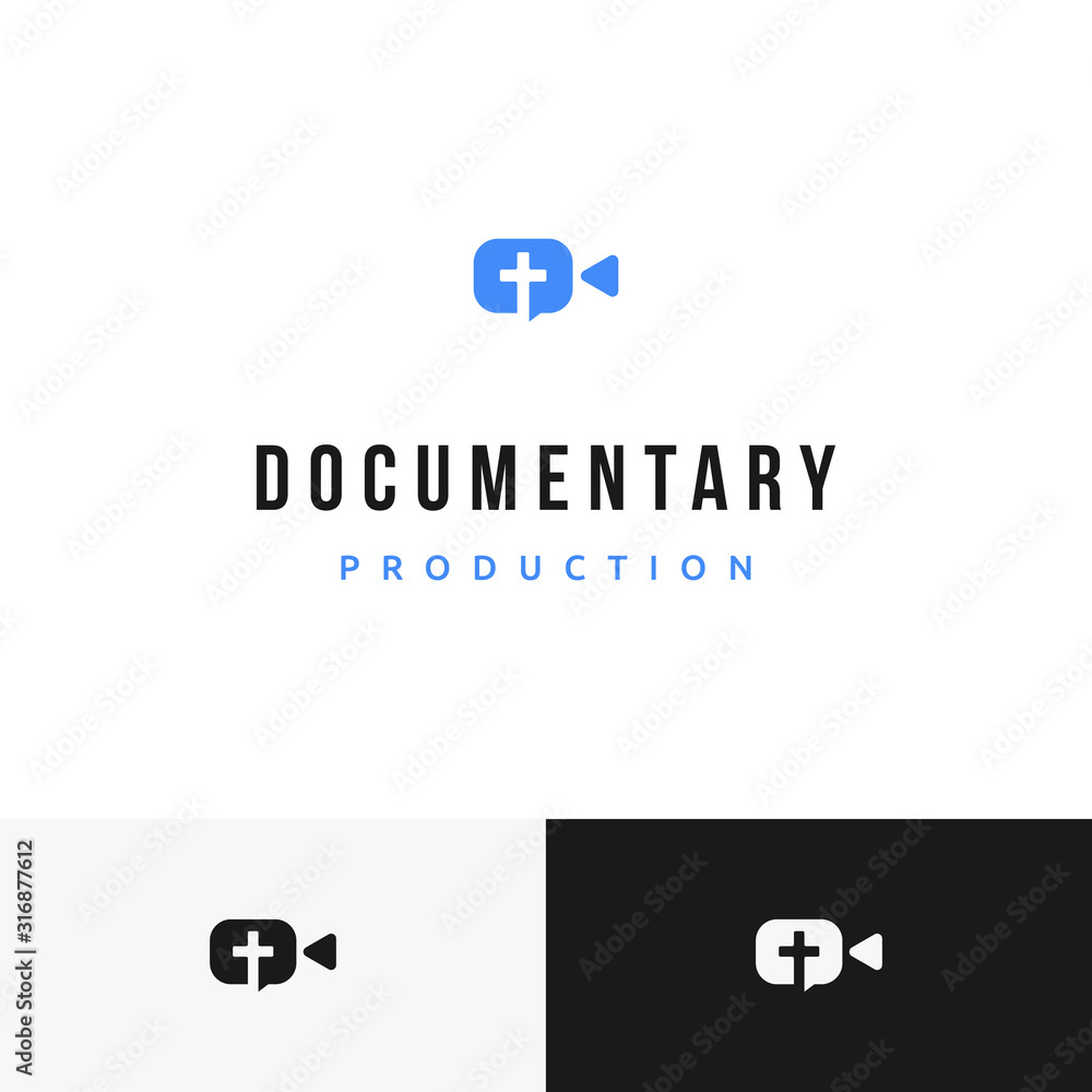 camera logo with cross inside in negative space logo design inspiration ...