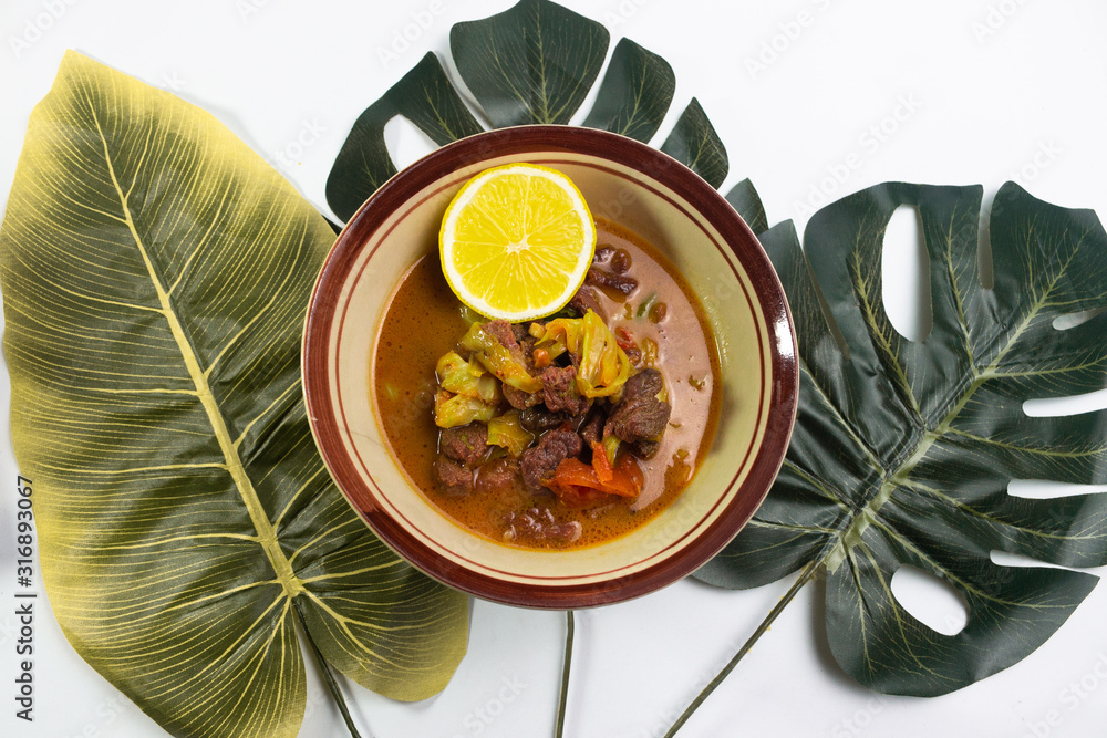 Tongseng Sapi Kambing is a traditional mutton curry ,typical Indonesian ...