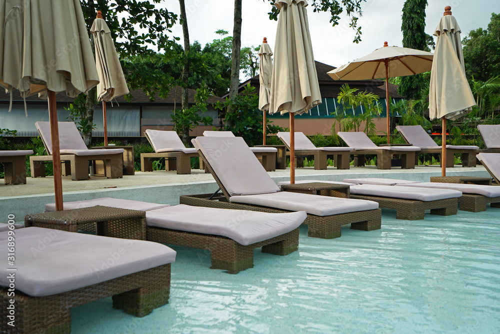 Exterior architecture and swimming pool design of resort and spa ...