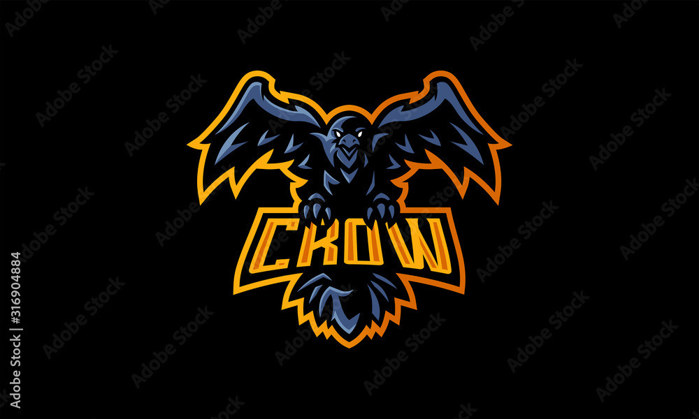 Crow Esport Logo - Mascot Logo-01 Stock Vector | Adobe Stock