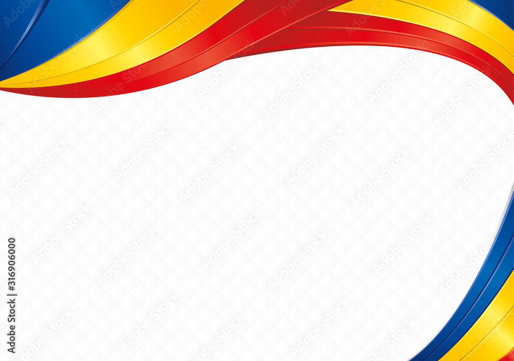 Abstract background with shapes with the colors of the flag of Romania ...