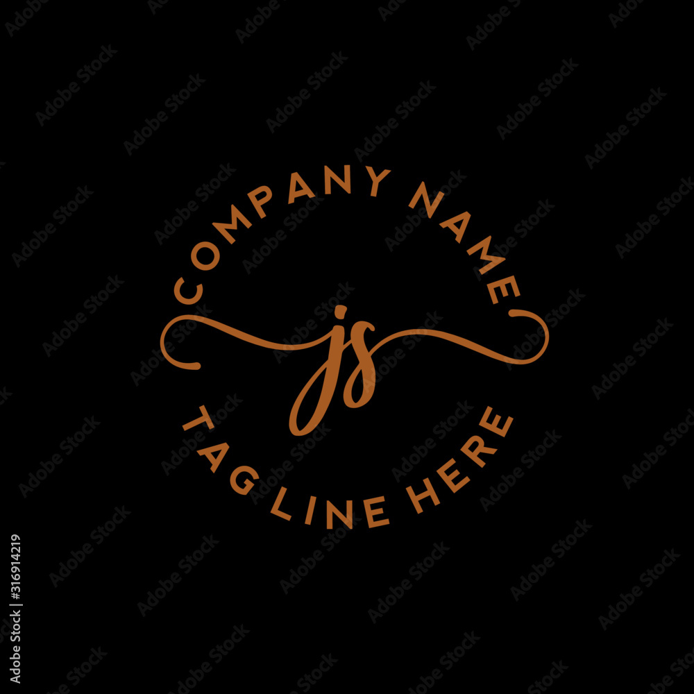 Initial Letter JS Signature Handwriting and Elegant Logo Design Vector ...