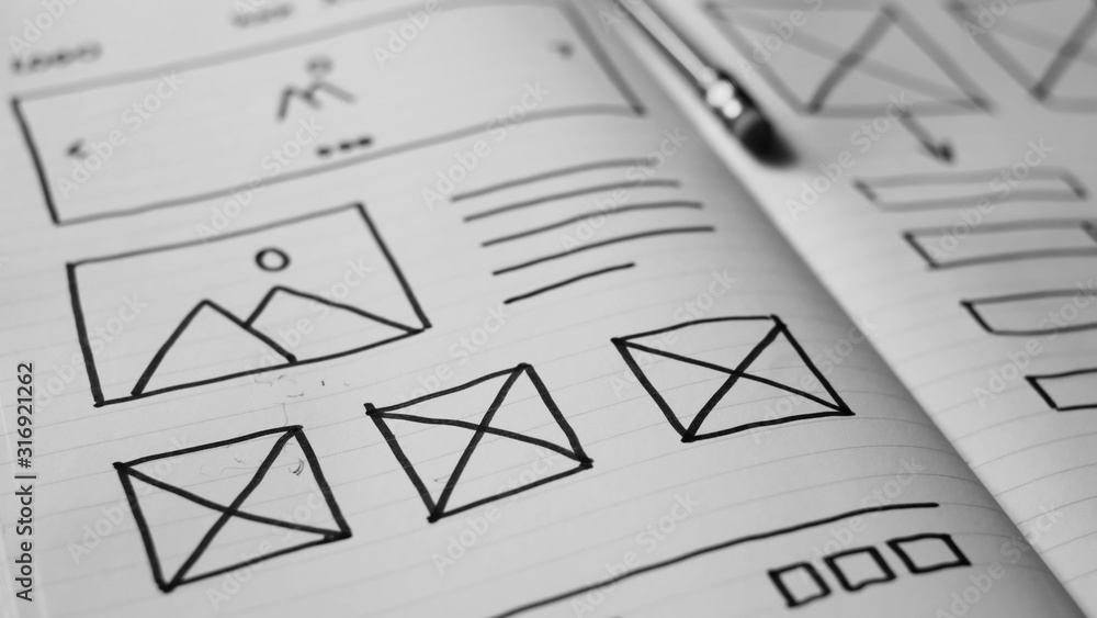 Website Design Wireframe Examples Of Web And Mobile Wireframe Sketches ...