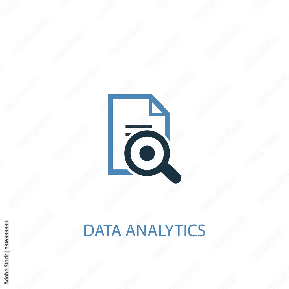 data analytics concept 2 colored icon. Simple blue element illustration ...
