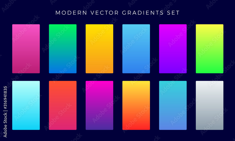Modern vector Set of colorful backgrounds for smartphone. Popular color ...