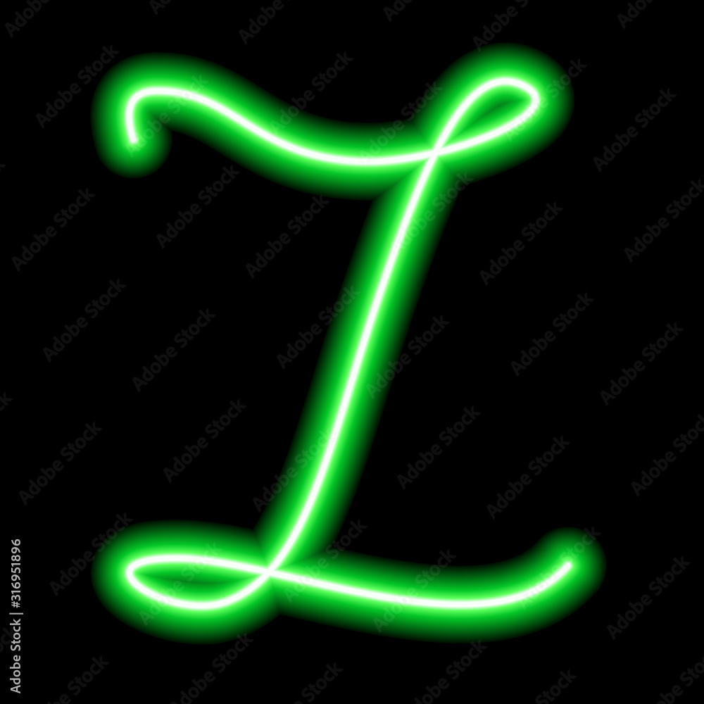 Lime Green Letter A