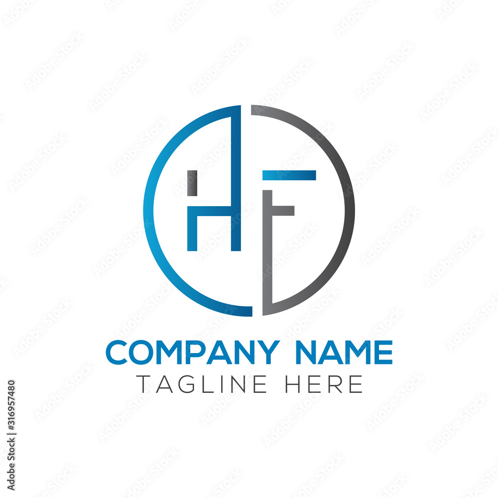 letter HF Logo Design Vector Template. Initial HF Letter Design Vector ...