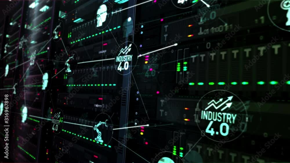 Futuristic datacenter and industry 4.0, innovation, cyber technology ... Futuristic datacenter and industry 4.0, innovation, cyber technology ...