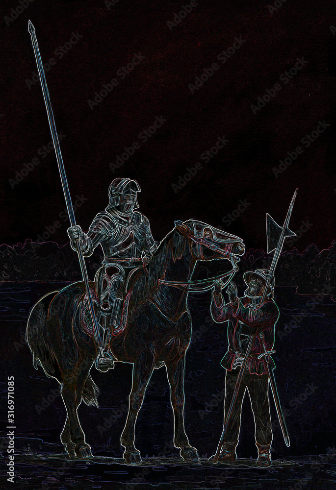 Mounted Armoured knight and landsknecht sergeant. Knights before the ...
