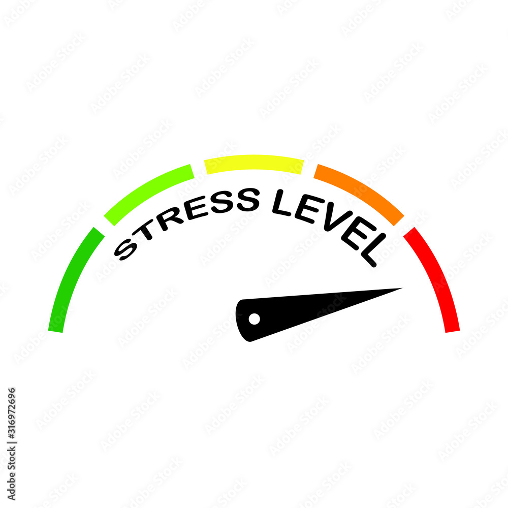 Stress level measuring indicator. Vector illustration in flat style ...