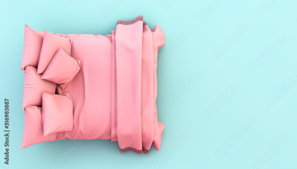 minimal bed top view Stock Illustration | Adobe Stock