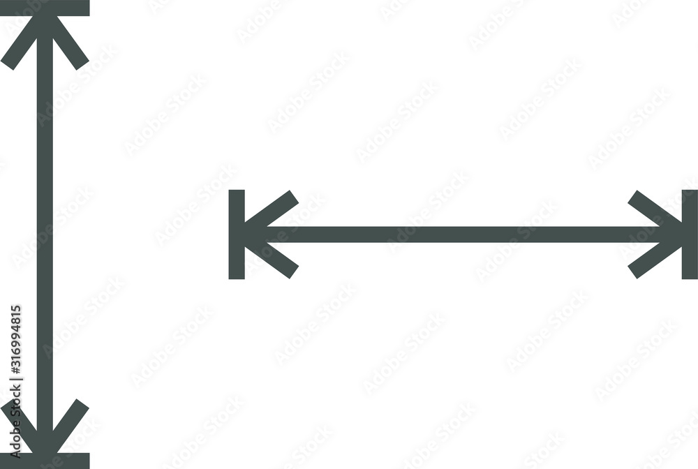 height and width icon, area or size, dimension icon Stock Vector ...