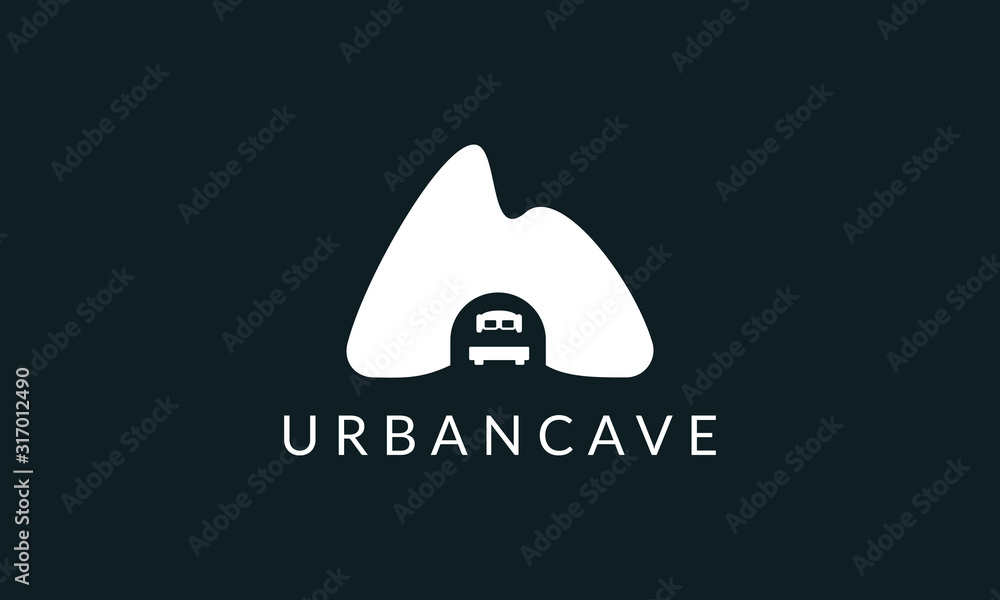 Minimal abstract Urban cave logo. This logo icon incorporate with cave ...