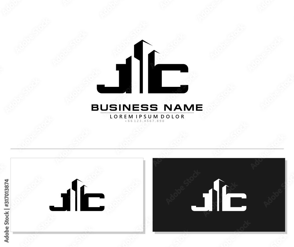 J C JC Initial building logo concept Stock Vector | Adobe Stock
