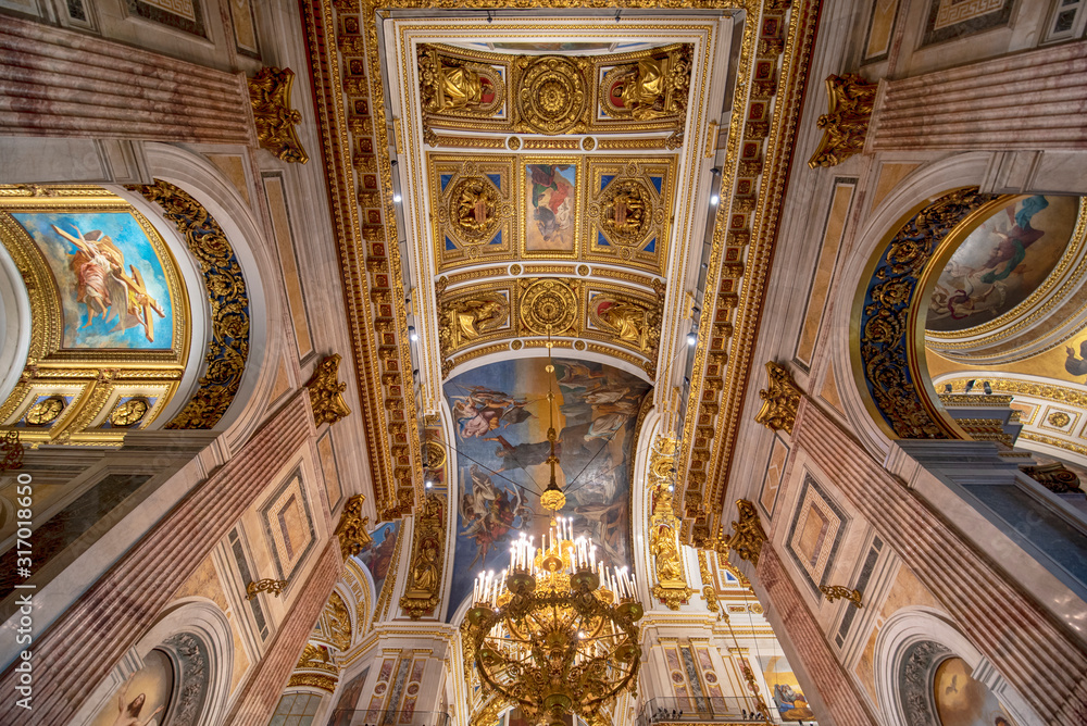 Saint Petersburg, Russia - Inside interior of Saint Isaac's Cathedral ...