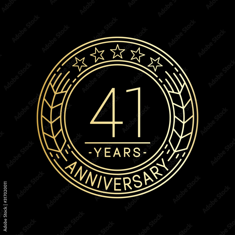 41 years anniversary logo template. 41st line art vector and ...