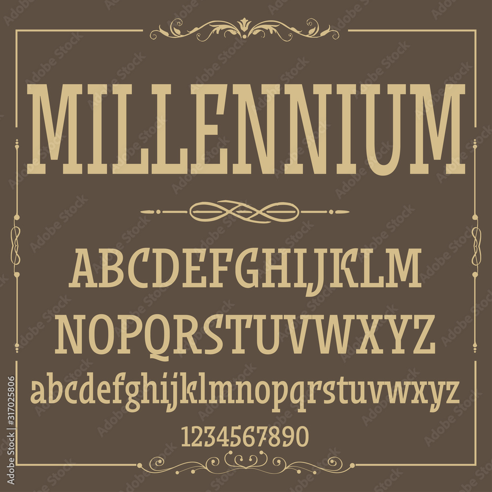 Font, Typeface, Script, Old style - vintage script font. Vector ...