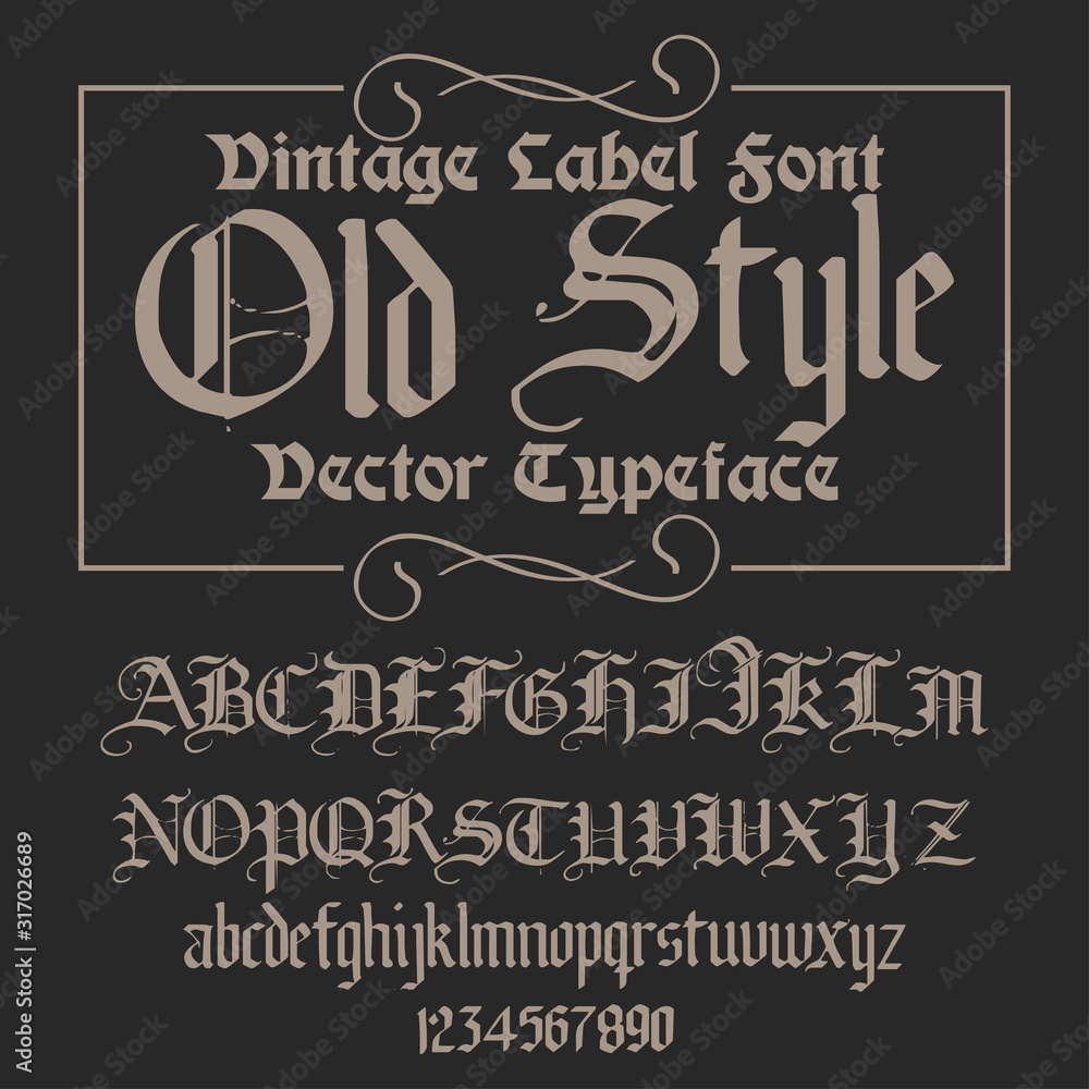 Font, Typeface, Script, Old style - vintage script font. Vector ...
