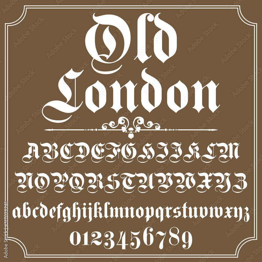 Font, Typeface, Script, Old style - vintage script font. Vector ...