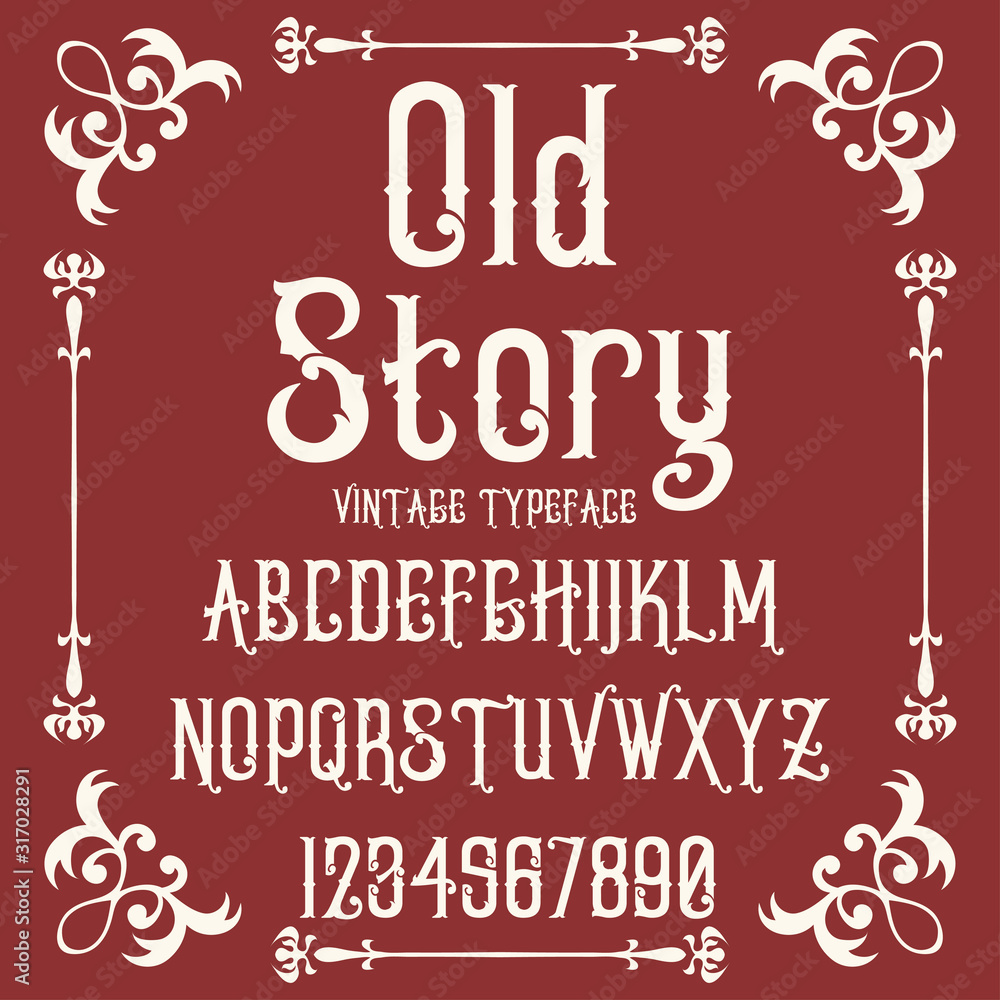 Font, Typeface, Script, Old style - vintage script font. Vector ...