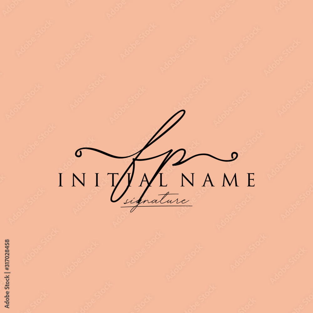 Initial letter FP Signature handwriting Logo Vector Stock Vector ...