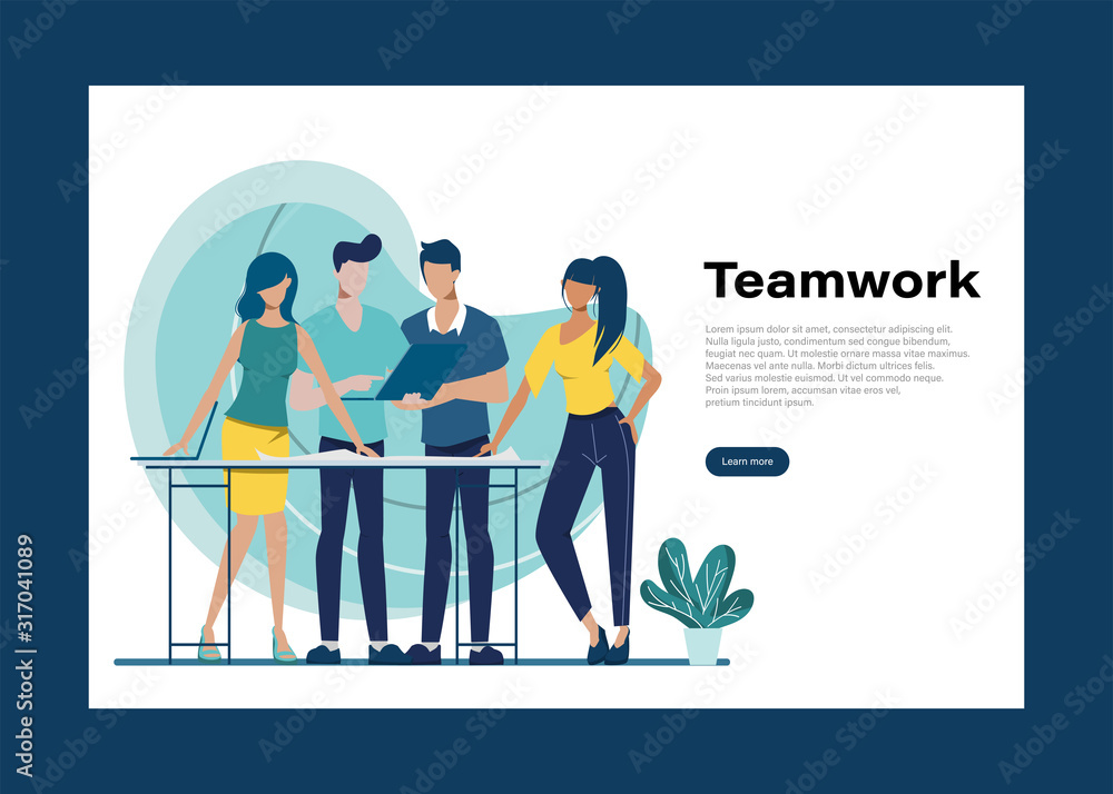 Brainstorming teamwork character. Business people teamwork office ...