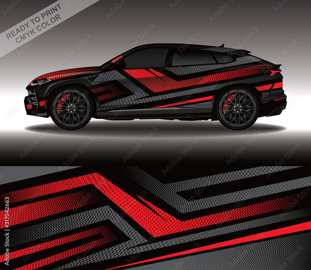 Car wrap decal design vector, custom livery race rally car vehicle ...
