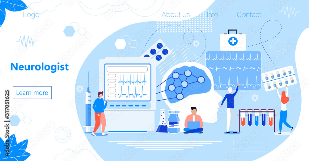 Neurologist, mental health concept vector for website. Neurology ...