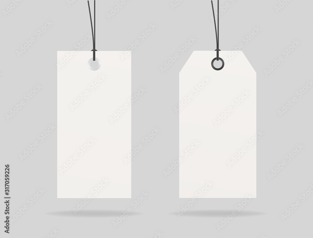 Blank paper price label mockup vector. Price tag set. Mockup vector ...