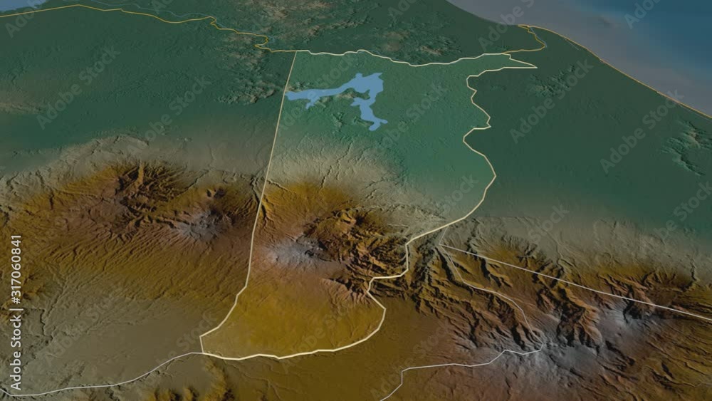 Heredia, province with its capital, zoomed and extruded on the relief ...