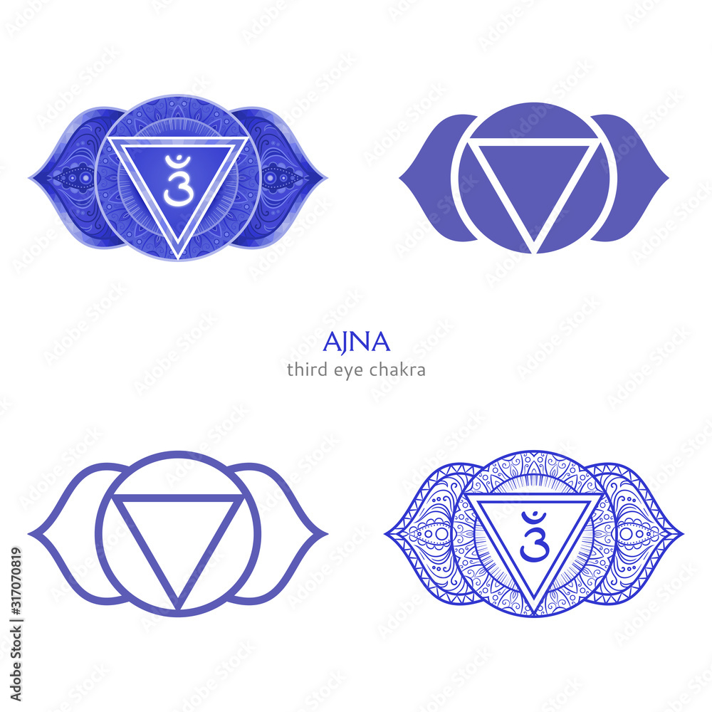 Ajna, third eye chakra symbol. Colorful mandala. Vector illustration Stock Vector | Adobe Stock