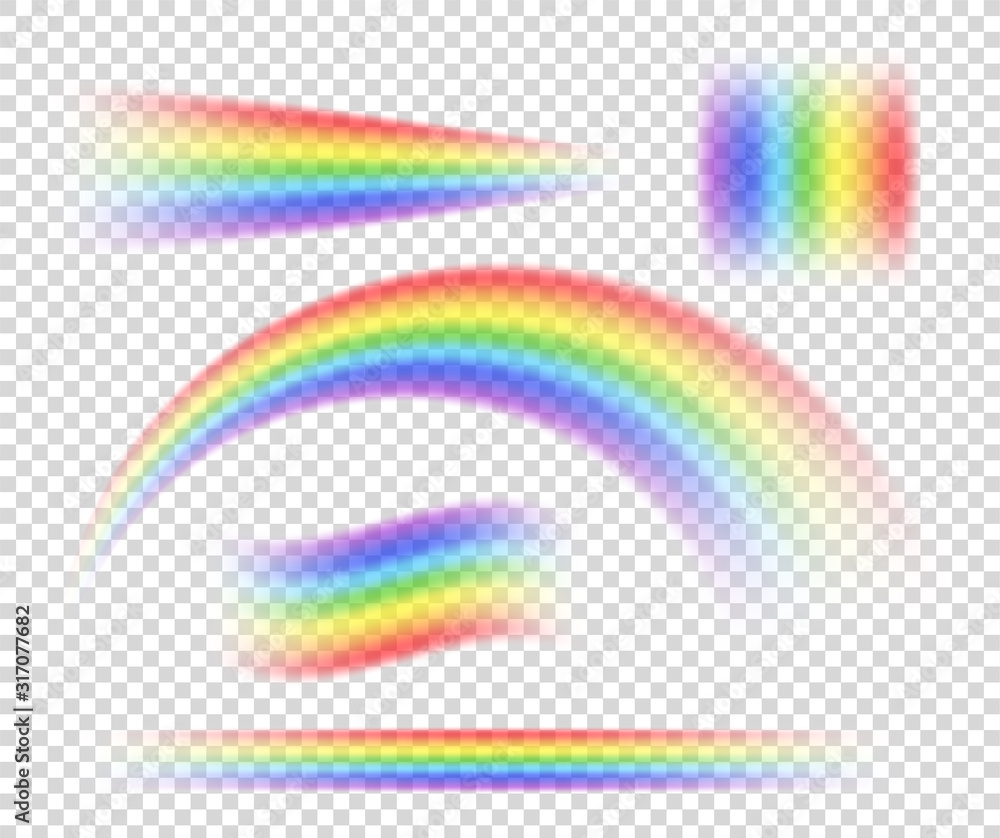 Vector isolated rainbow object, on transparent background, symbol of ...