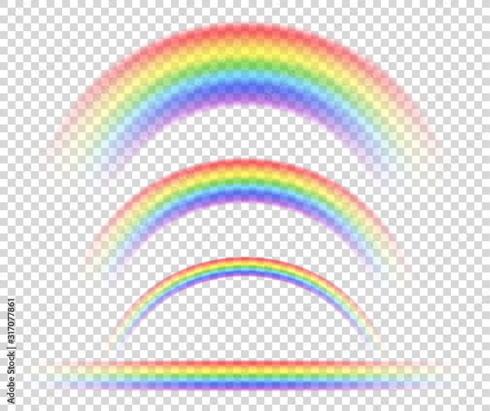 Vector isolated rainbow object, on transparent background, symbol of ...