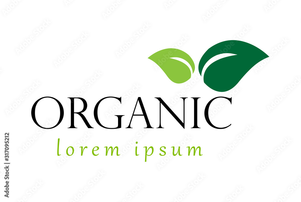 Organic Logo. Nature Element - Isolated On White. Green Organic Logo ...